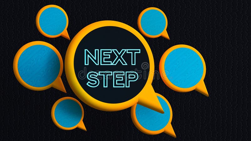Next steps speech bubble stock illustration. Illustration of banner ...