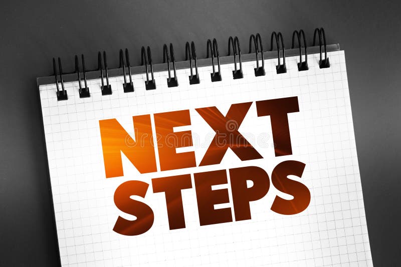 Next Steps Text on Notepad, Concept Background Stock Illustration ...