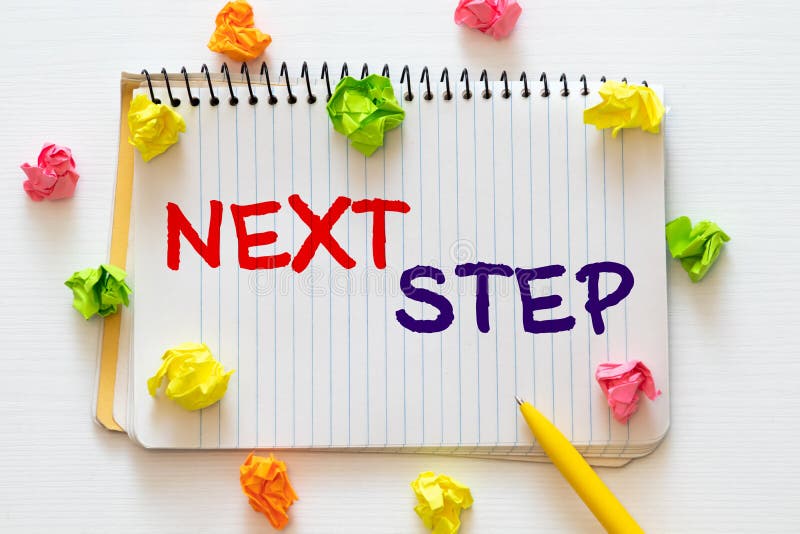 Next Steps Written on a Chalkboard Stock Image - Image of move ...