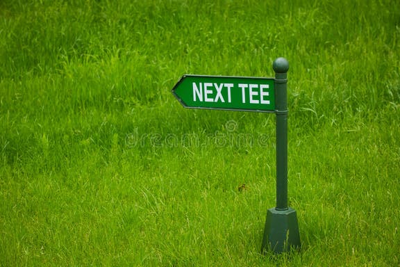 Next Tee Sign Arrow Direction Golf Field Stock Photo - Image of left ...