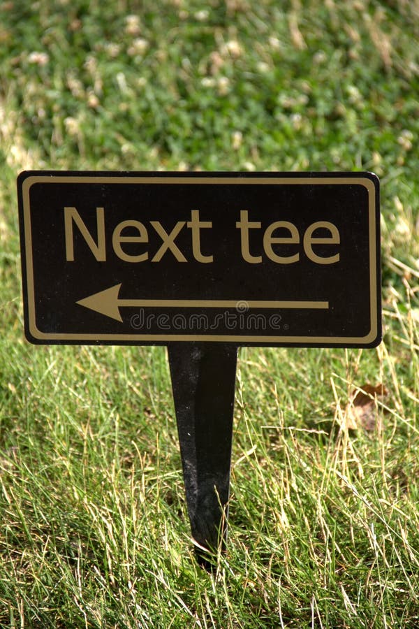 Next Tee Sign on Golf Course Stock Photo - Image of pointing, sign ...
