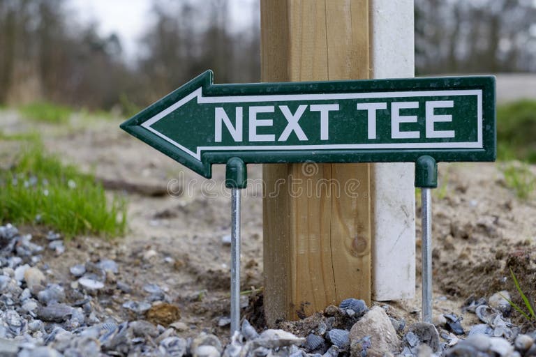 Next Tee Sign on the Golf Course Stock Photo - Image of hobby, pointer ...