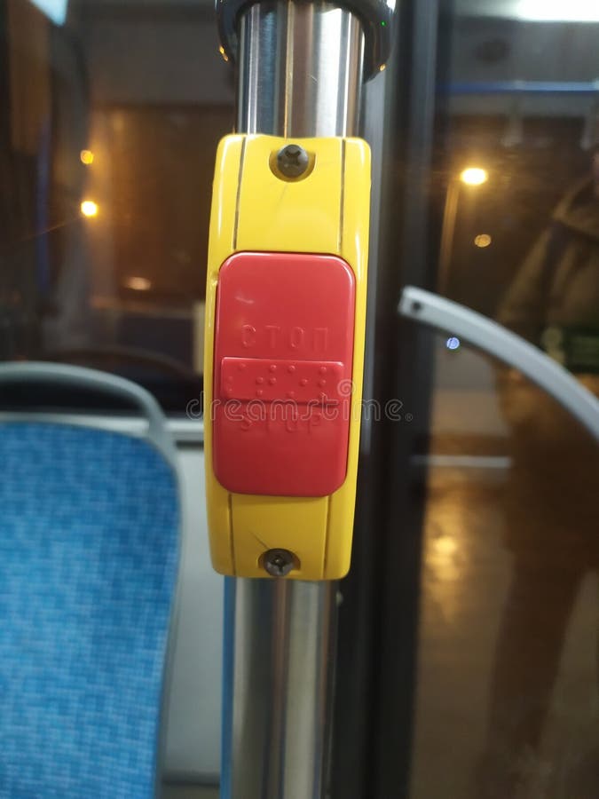 Next To the Door on the Bus, There is a Button on the Handrail for ...