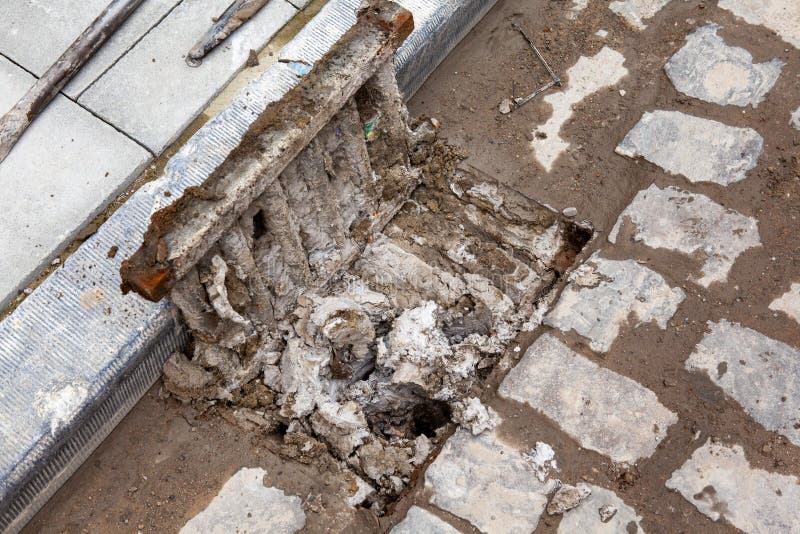 An clogged gully stock photo. Image of blockage, gully - 223342394