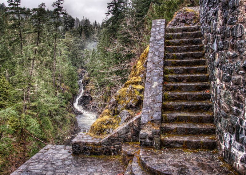 Stone Stairs in Forest Next To River Stock Image - Image of natural ...