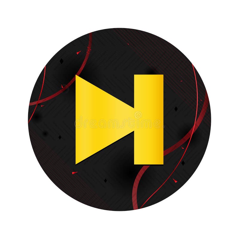Next Track Icon Elegant Black Round Button Stock Vector - Illustration ...