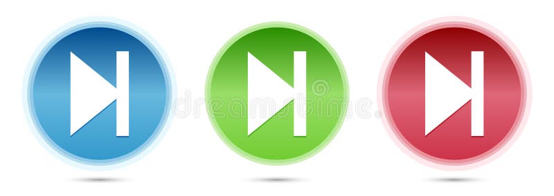 Next Track Icon Glass Round Buttons Set Illustration Stock Vector ...