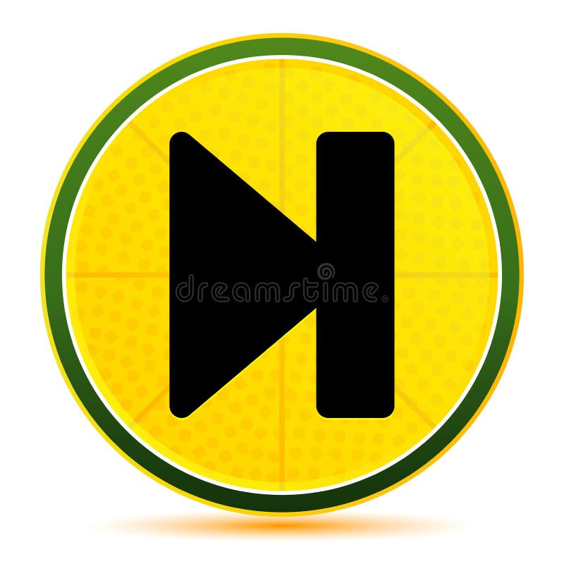 Next Track Icon Lemon Lime Yellow Round Button Illustration Stock ...