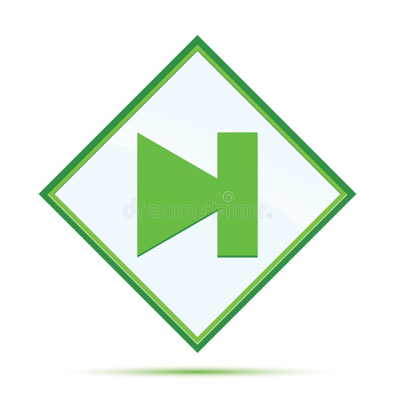 Next Track Icon Modern Abstract Green Diamond Button Stock Illustration ...