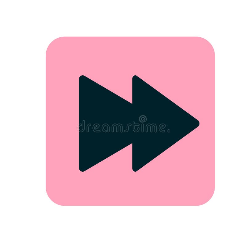 Next Track Media Player Icon Illustration. Pink Flat Icon. Vector ...