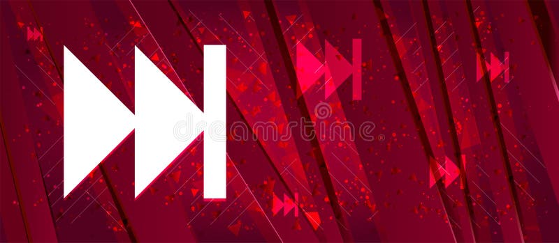 Next Track Playlist Icon Abstract Design Bright Red Banner Background ...