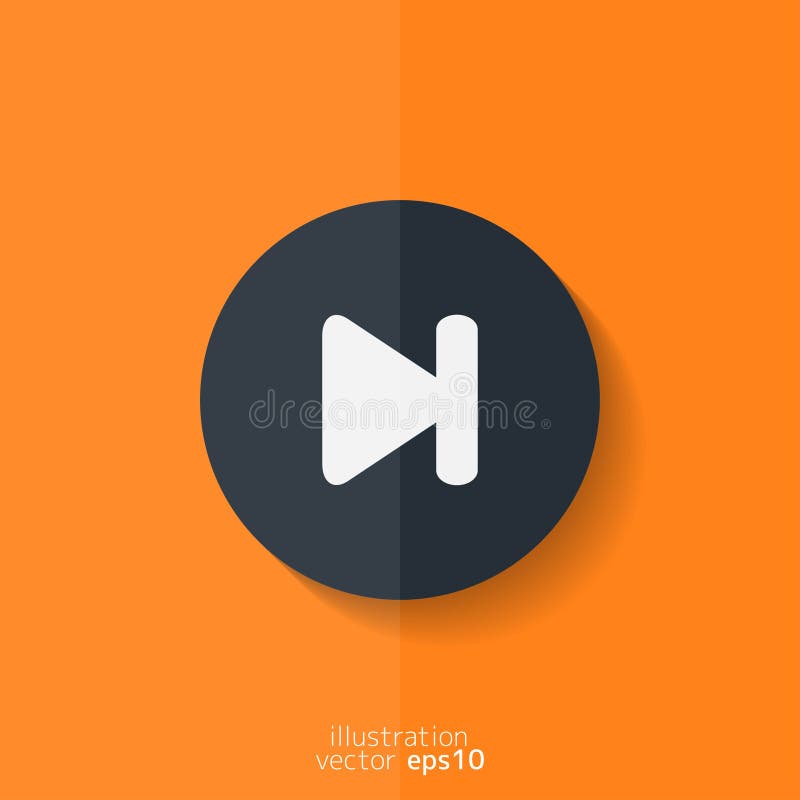 Next Track Web Icon.Media Player. Flat Design. Stock Vector ...