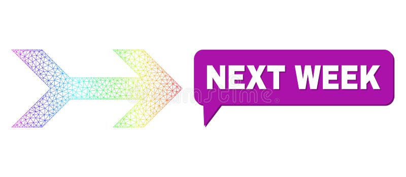 Spectral Mesh Gradient Arrow Right Icon and Next Week Conversation ...