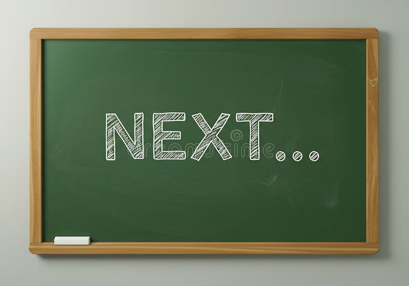 Next Written on Chalkboard Classroom Style Clear Readable Next Step ...