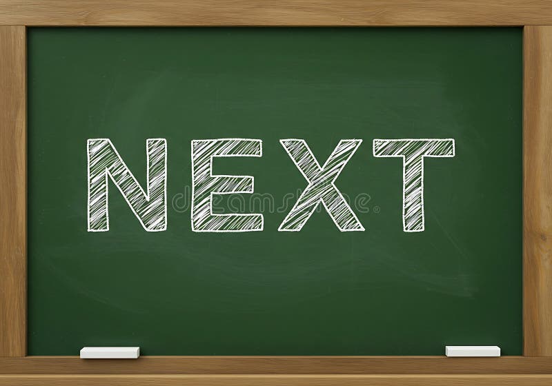 Next Written on Chalkboard in Classroom Style Educational Motivation ...