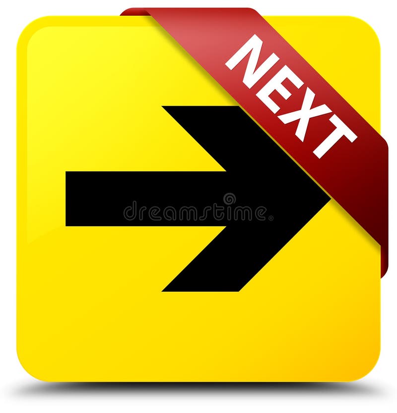 Next Yellow Square Button Red Ribbon in Corner Stock Illustration ...