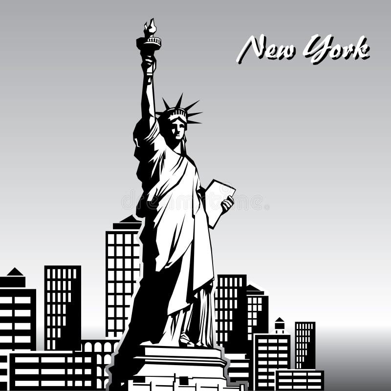 Statue Liberty Black White Stock Illustrations – 1,580 Statue Liberty ...