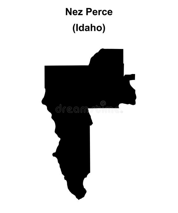 Nez Perce outline map stock vector. Illustration of county - 360778800