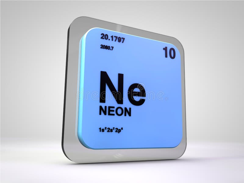 Tabla Periódica De Neón De Los Elementos Ilustración Del Vector
