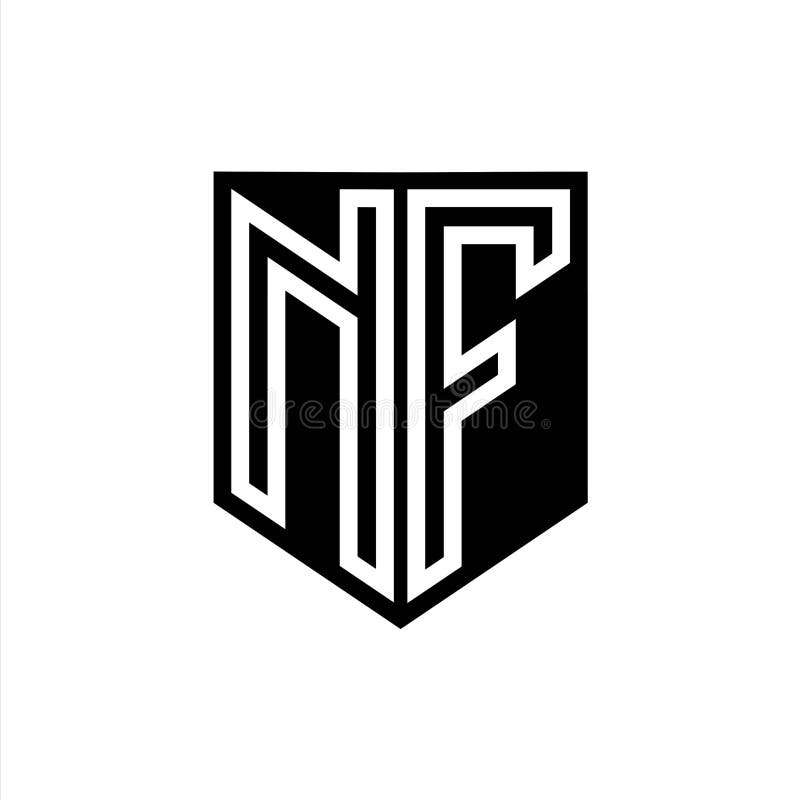 NF Logo Monogram Shield Geometric White Line Inside Black Shield Color ...
