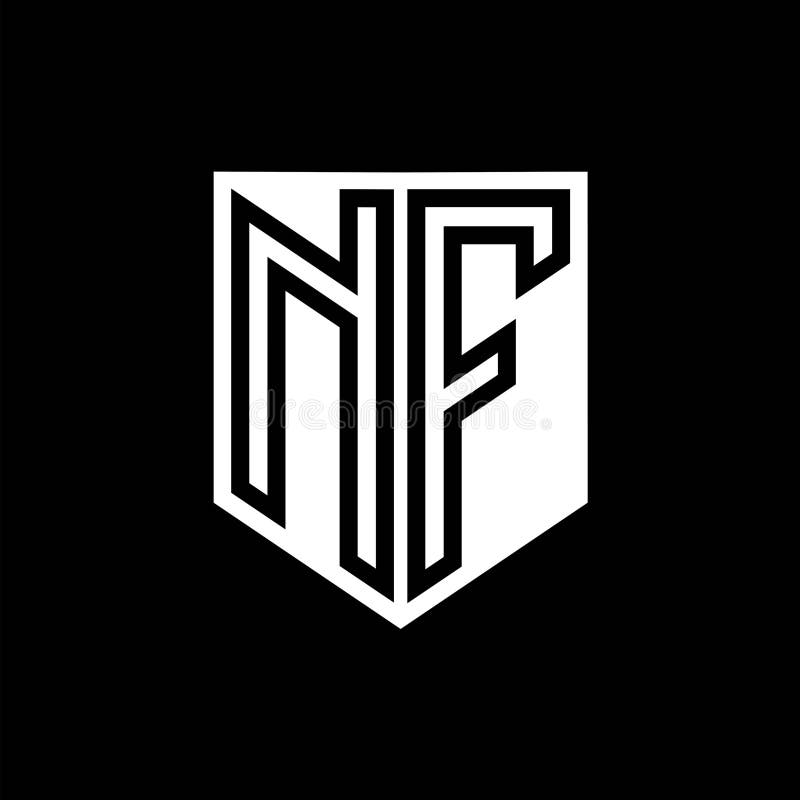 NF Logo Monogram Shield Geometric Black Line Inside White Shield Color ...