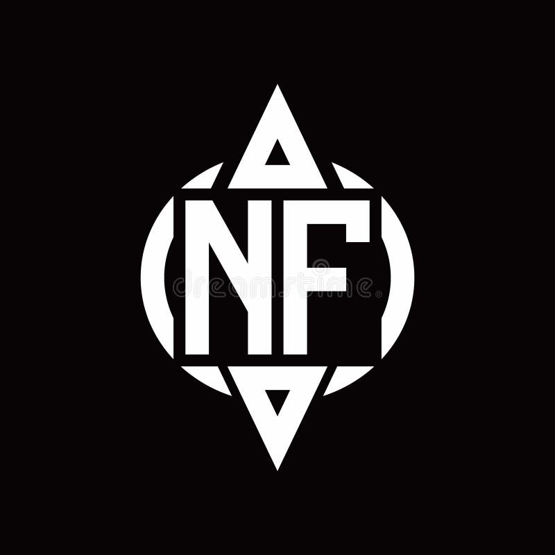 NF Logo with Circle Rounded Combine Triangle Top and Bottom Side Design ...
