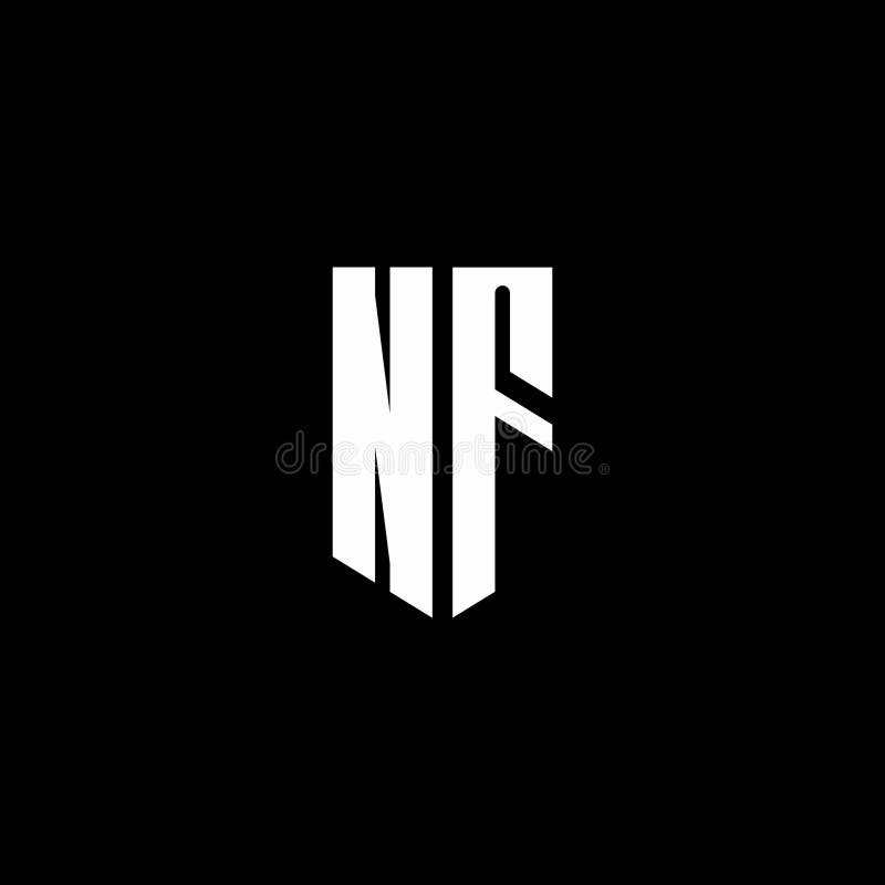 NF Logo Monogram with Emblem Style Isolated on Black Background Stock ...