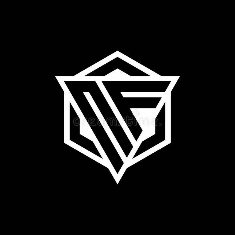 NF Logo Monogram with Triangle and Hexagon Shape Combination Stock ...