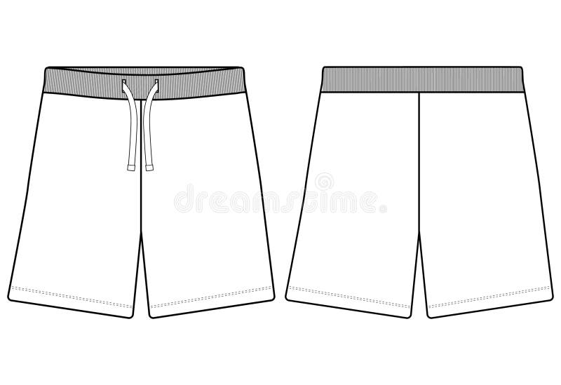 Nfant Boys Half Short Pant Flat Sketch Vector Illustration Stock ...