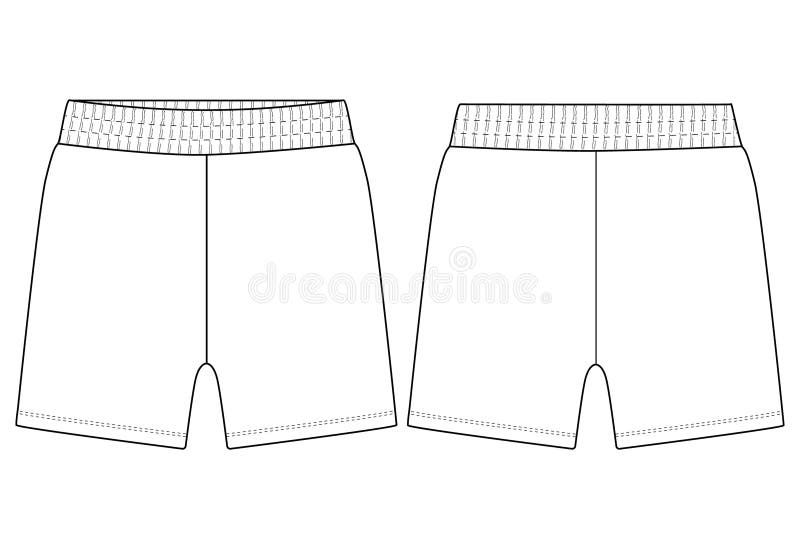 Nfant Boys Half Short Pant Flat Sketch Vector Illustration Stock ...