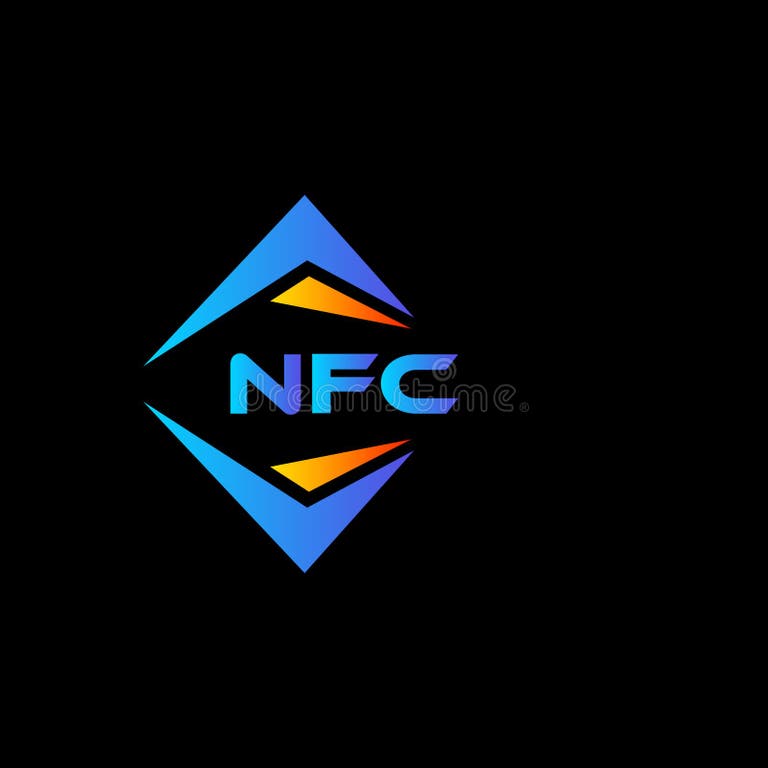 NFC Abstract Technology Logo Design on Black Background. NFC Creative ...