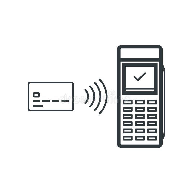 NFC Card Payment on POS Terminal Machine Stock Illustration ...