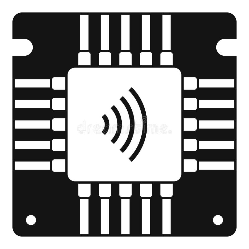 Nfc Chip Icon, Simple Style Stock Vector - Illustration of connect ...