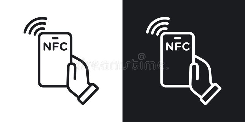 NFC Communication Icon Set. Smartphone Contactless Nfc Payment Vector ...