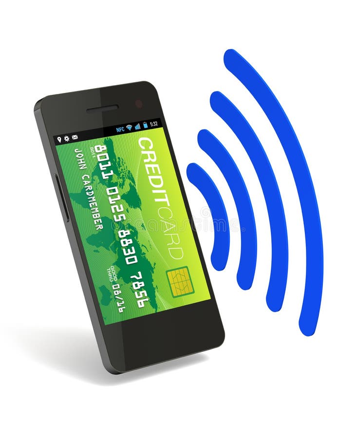 NFC Digital Wallet stock illustration. Illustration of three - 26929279