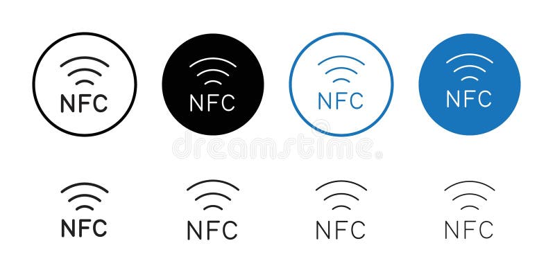 NFC Icon Outline Vector for Web Ui Stock Illustration - Illustration of ...