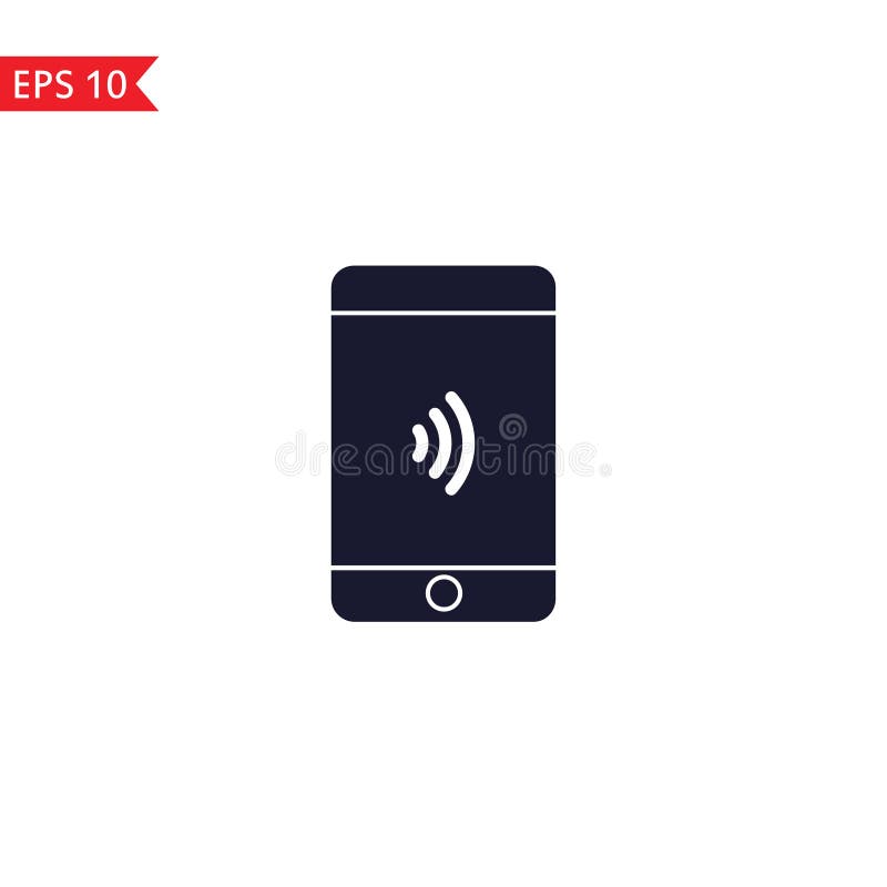 NFC Mobile Phone Icon Vector Stock Vector - Illustration of cashless ...