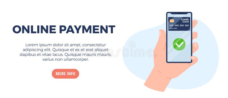 NFC Online Payment Banner or Header for Web and Social Network, Flat ...