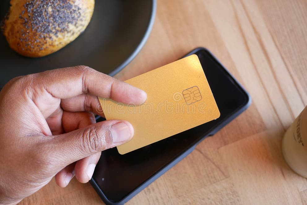 NFC Payment System with Credit Card Stock Image - Image of technology ...