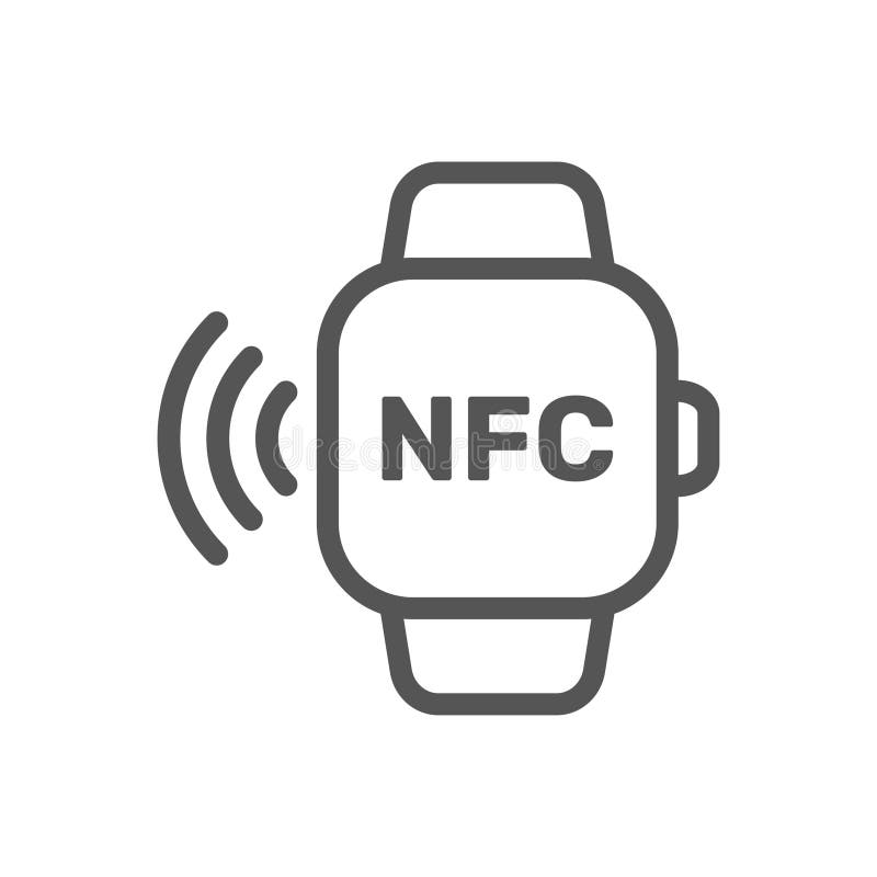 NFC Smart Watch Line Icon. Smart Watch Vector Icon Stock Vector ...