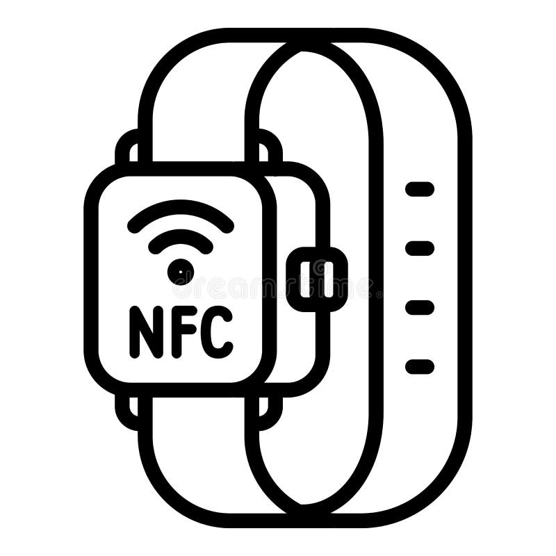 Nfc Smartwatch Payment Icon, Outline Style Stock Vector - Illustration ...