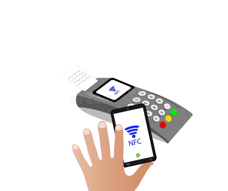 The NFC Technology.the Concept of Mobile Payments.Wireless Payments Using a Mobile Device Stock ...