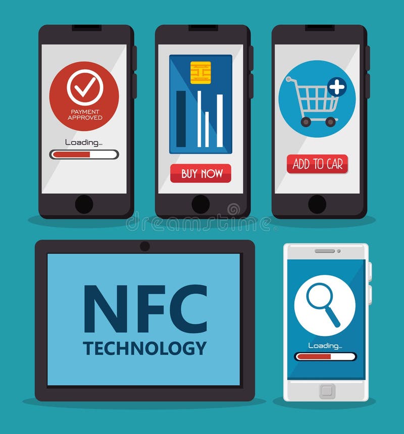 Nfc Technology Concept Design Stock Vector - Illustration of phone ...
