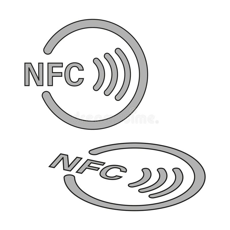 NFC Technology Icon. Grey Wireless Signal. Contactless Communication ...