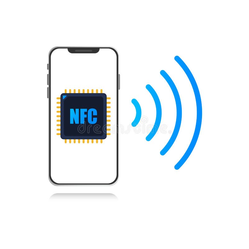 NFC Technology in a Smartphone. Sign Logo Contactless Wireless Payment ...