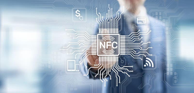 NFC Wireless Communication Technology Digital Payment Concept. Stock ...