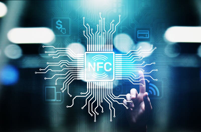 NFC Wireless Communication Technology Digital Payment Concept. Stock ...