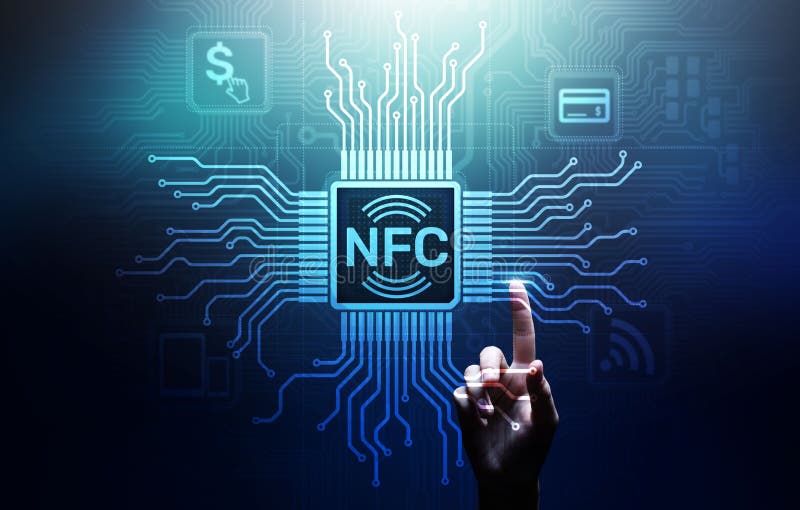 NFC Wireless Communication Technology Digital Payment Concept. Stock ...