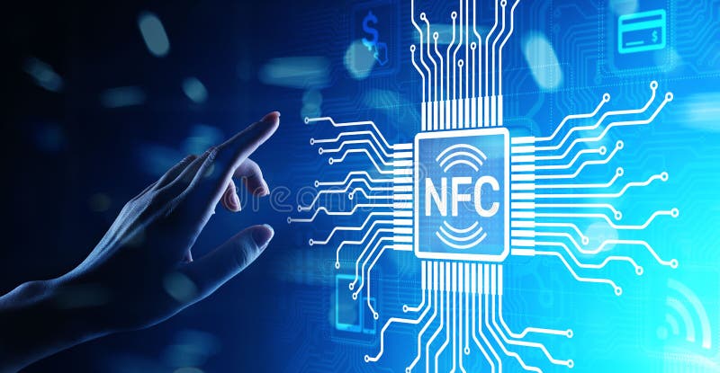 NFC Wireless Communication Technology Digital Payment Concept. Stock ...