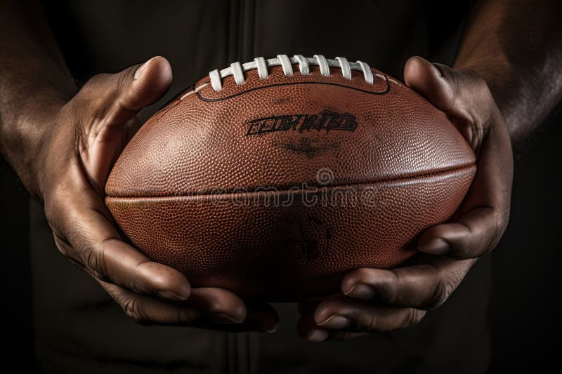 NFL, American Football in Hands. Generative Ai Stock Image - Image of ...